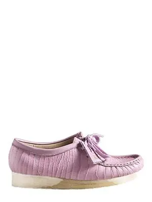 Clarks Wallabee Crocodile Flats - Mauve