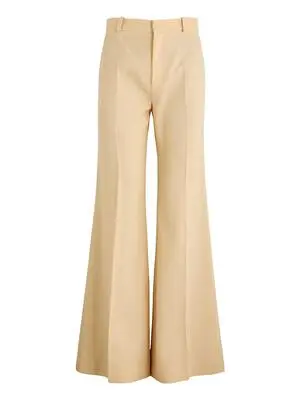 Chloé Flared-leg Woven Trousers - Beige