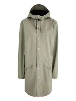 Rains Rains Long Hooded Rubberised Jacket Sage