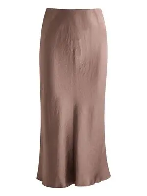 Max Mara Alessio Satin Midi Skirt - Mauve
