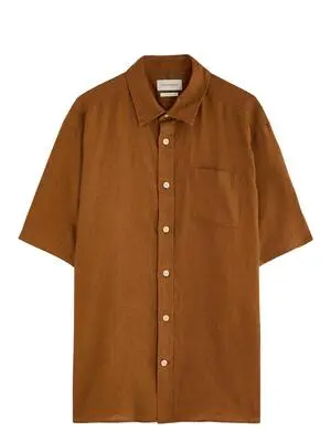 Oliver Spencer Atlanta Linen Shirt - Orange