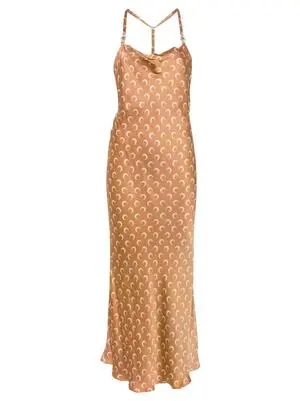 MARINE SERRE Moon Print Maxi Dress - Brown