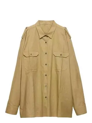 Prada Oversized Cotton Shirt - Neutrals