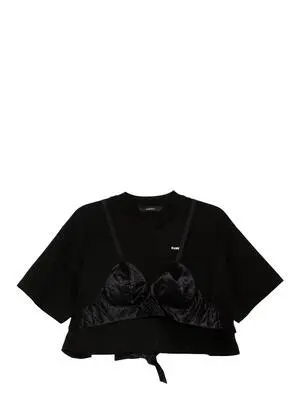PUSHBUTTON Bra Point Cropped Top - Black