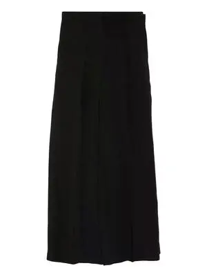 PUSHBUTTON Side Folded Wide Leg Trousers - Black