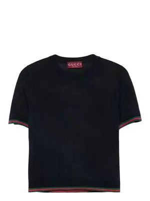 Gucci Fine-knit T-shirt - Blue