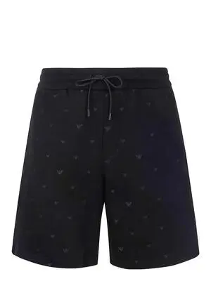 Emporio Armani All-over Logo Shorts - Black