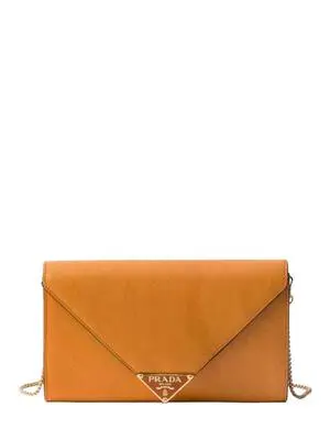 Prada Saffiano Leather Clutch - Orange