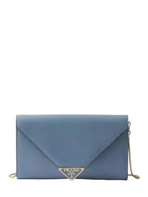 Prada Saffiano Leather Mini Clutch - Blue