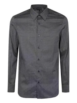 Emporio Armani Geometric-pattern Shirt - Black