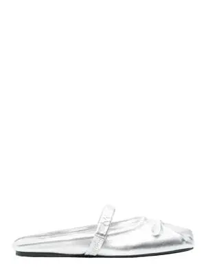 Marni Metallic Effect Slippers - Grey