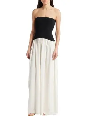 SOLID & STRIPED Solid & Striped Strapless Maxi Dress