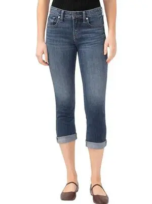 SILVER JEANS CO. Suki Curvy Mid Rise Capri Jeans - Indigo