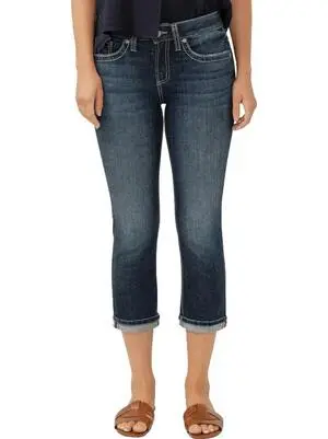 SILVER JEANS CO. Suki Curvy Mid Rise Capri Jeans - Indigo