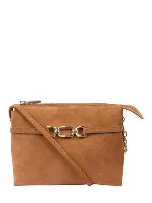 LK BENNETT LK Bennett Cleo Oloid Suede Crossbody Bag Tan