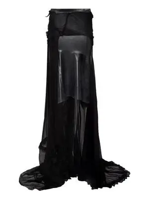 Dsquared2 Asymmetric Maxi Skirt - Black