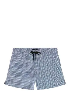 Tagliatore Geometric-print Swim Shorts - Blue