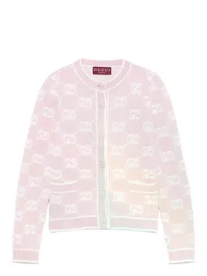 Gucci Gg Wool Bouclé Jacquard Cardigan - Pink