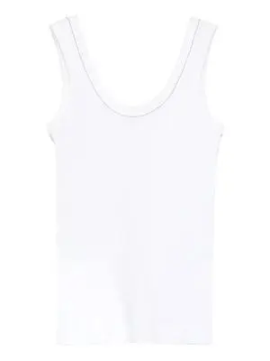 Brunello Cucinelli Ribbed Tank Top - White