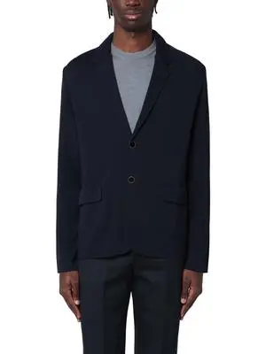 LARDINI Single-breasted Knitted Jacket - Blue