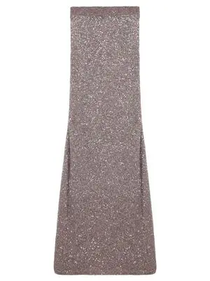 Balenciaga Sequined Maxi Skirt - Brown