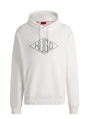 Hugo Branded Cotton-jersey Hoody - Natural
