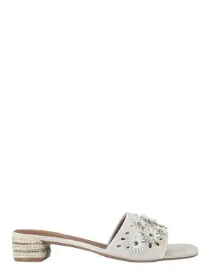Kurt Geiger 40mm Flower Low Heel Sandals - Neutrals