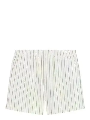 AMI Paris Striped Elasticated Shorts White