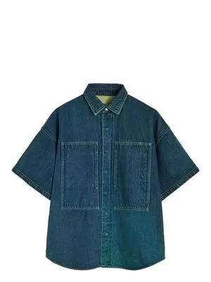 JIL SANDER Concealed Button Denim Shirt - Blue