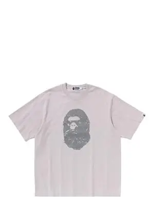 A BATHING APE Heavy Washed Ape Head Relaxed Fit Tee Shirt - Gray