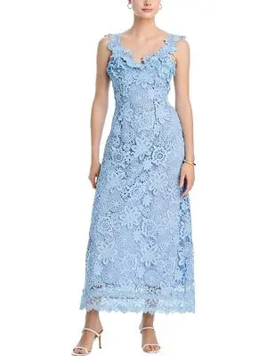 Waimari Orchid Lace Maxi Dress - Sky