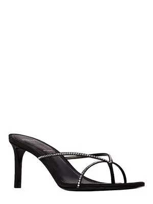 BLACK SUEDE STUDIO Jade High Heel Sandals - Black Satin