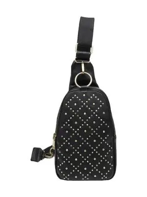 MODA LUXE Regina Studded Sling Backpack - Black