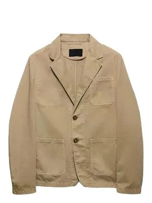 Prada Cotton Single-breasted Blazer - Neutrals