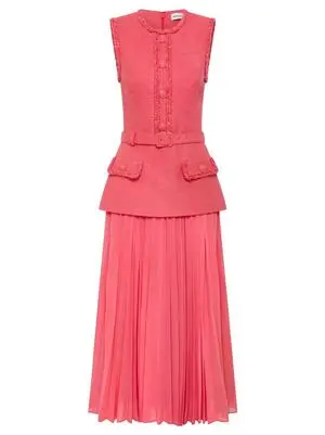Rebecca Vallance Pleated Midi Dress - Pink