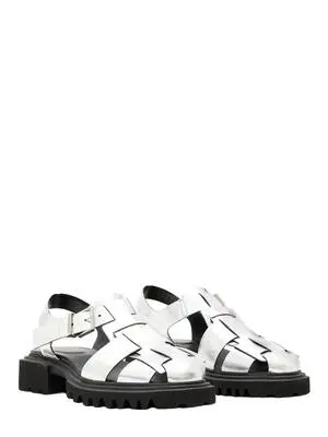 ALLSAINTS Tess Lug Sole Fisherman Sandal - Silver