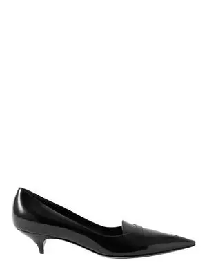 THE ROW Viv Kitten Glossed-leather Pumps - Black