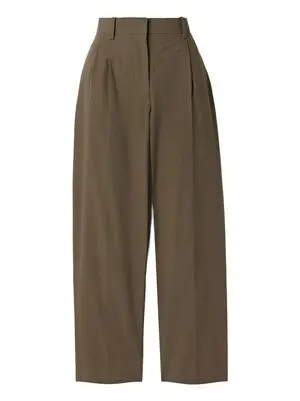 THE ROW Lilas Pleated Tapered Pants - Green