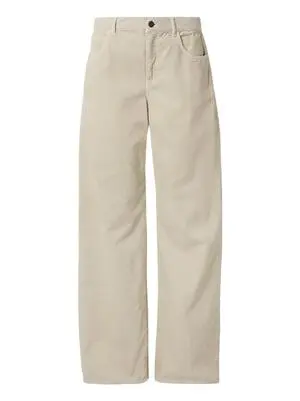 THE ROW The Row Eglitta Cotton-Corduroy Trousers Ecru