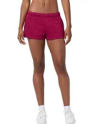 FLORENCE BY MILLS Cozy Crush Sweat Shorts - Bing Cherry