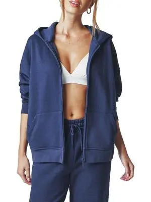 FLORENCE BY MILLS Oversized Zip-up Hoodie - Navy