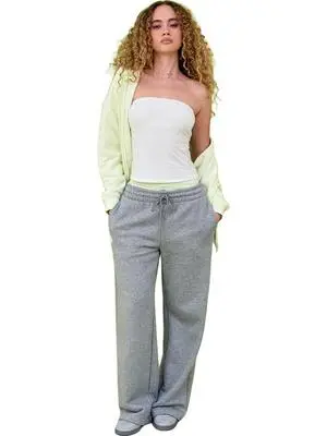 FLORENCE BY MILLS Cozy Crush Wide Leg Sweatpants - Heather Grey