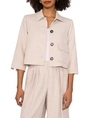 Vince Camuto Tweed Crop Jacket - New Ivory