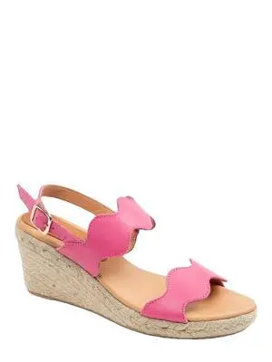 PATRICIA GREEN Palm Beach Wedge Sandal - Hot Pink Leather