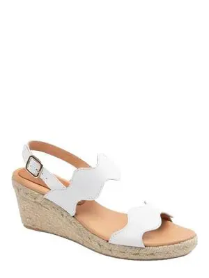 PATRICIA GREEN Palm Beach Wedge Sandal - White Leather