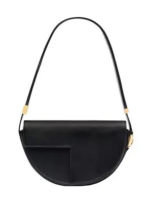 Patou Le Leather Shoulder Bag - Black