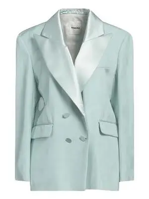 Sandro Light Viscose Double-breasted Blazer - Green