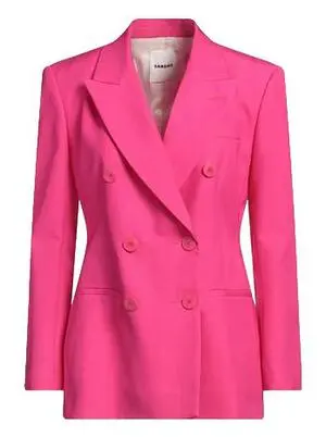 Sandro Double-breasted Blazer - Fuchsia