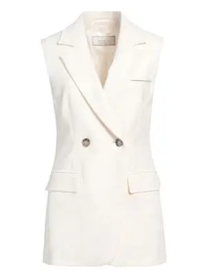 Peserico Sleeveless Double-breasted Blazer - White