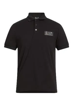 EA7 Man Polo Shirt Black Size Xxs Cotton, Elastane, Polyester Black